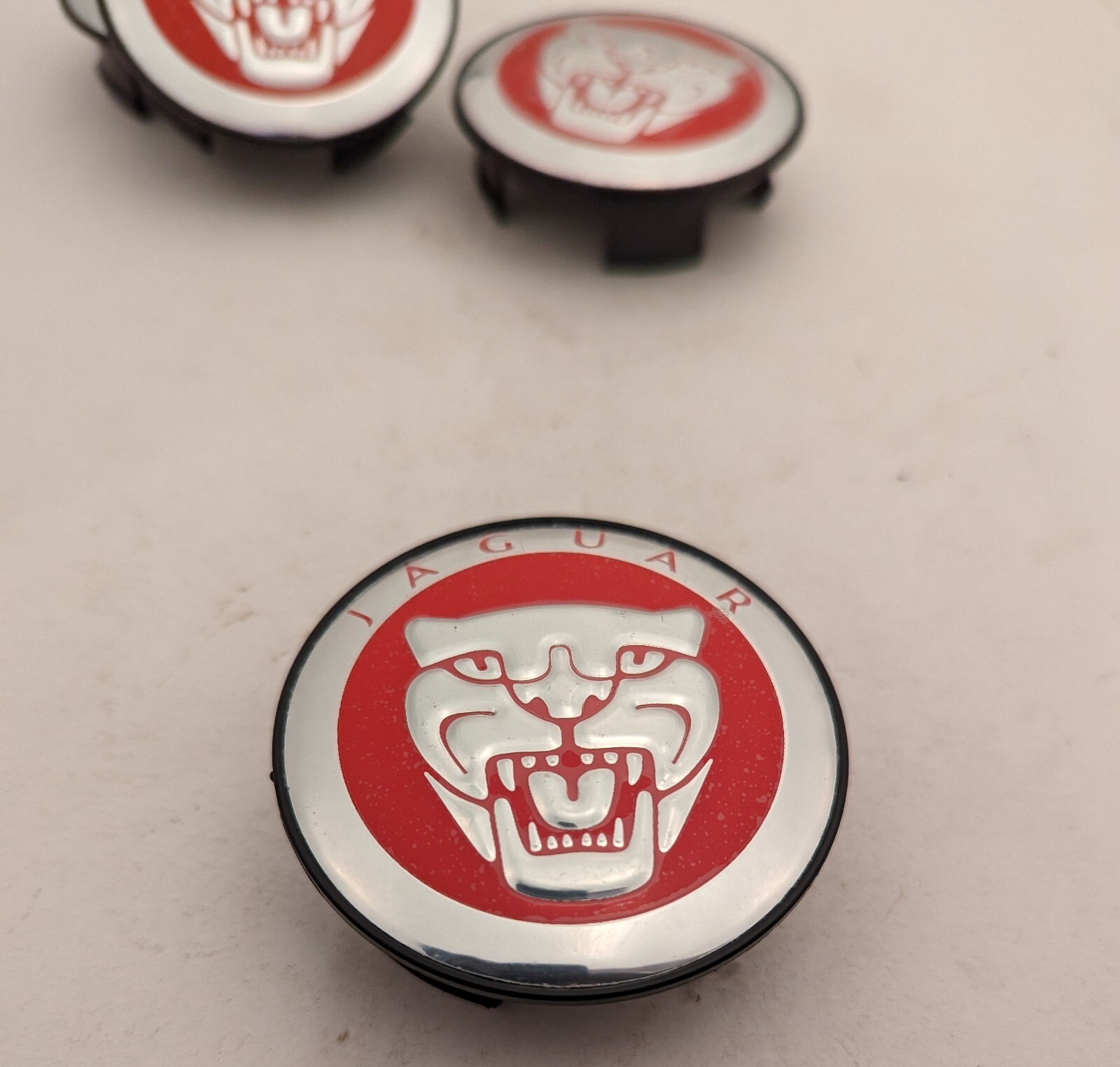 4 New JAGUAR Wheel Rim Center Caps S XJ XJ8 XF XK F Type F Pace Red ...