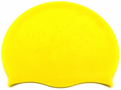 Silicone Water Proof YELLOW Swim Cap Professional Swimming Training Hat ...