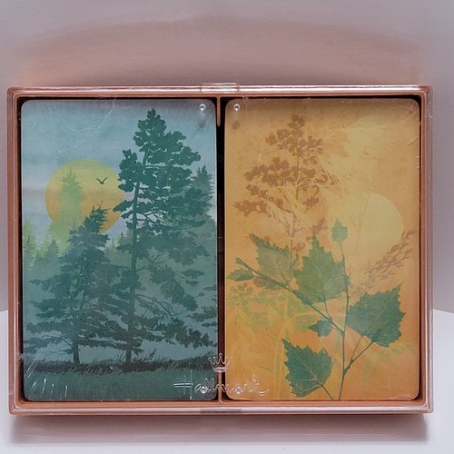 Hallmark Bridge Playing Cards Treescape Double Deck Pack Brown Box NEW ...