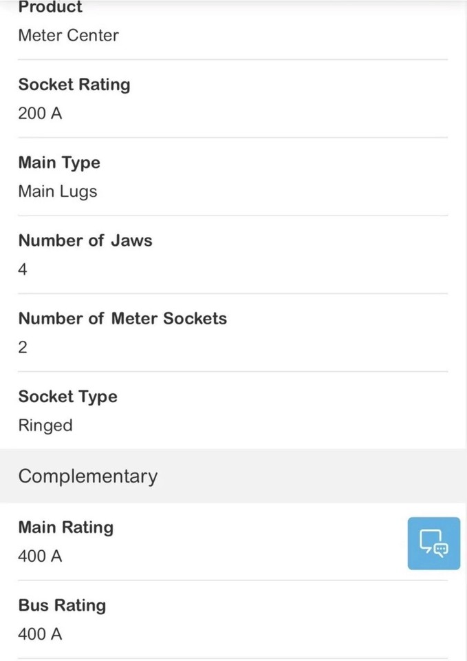 Square D MP42200 2-Gang Meter Pack Pak Service 400 Amp 200 Amp /Socket ...