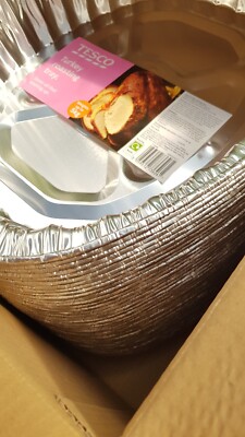 40 x Large Tesco Aluminium Foil Roasting Trays 45cm X 35cm X 8cm Each ...