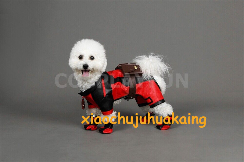Cute Deadpool 3 Dogpool Costume Cosplay Dog & Cat Pet Clothes Full Set ...