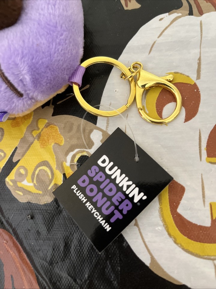 NEW Limited Edition Dunkin Purple Spider Donut Keychain And Straw Buddy ...