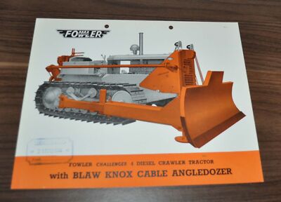 1956 Fowler Challenger 4 Diesel Tractor Blaw Knox Cable Angledozer ...
