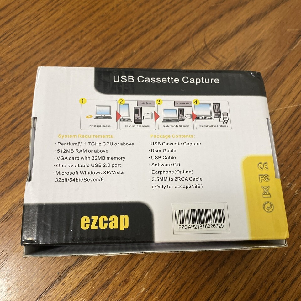 Ezcap Super USB Cassette Capture Tape To MP3 Converter Audio Music ...
