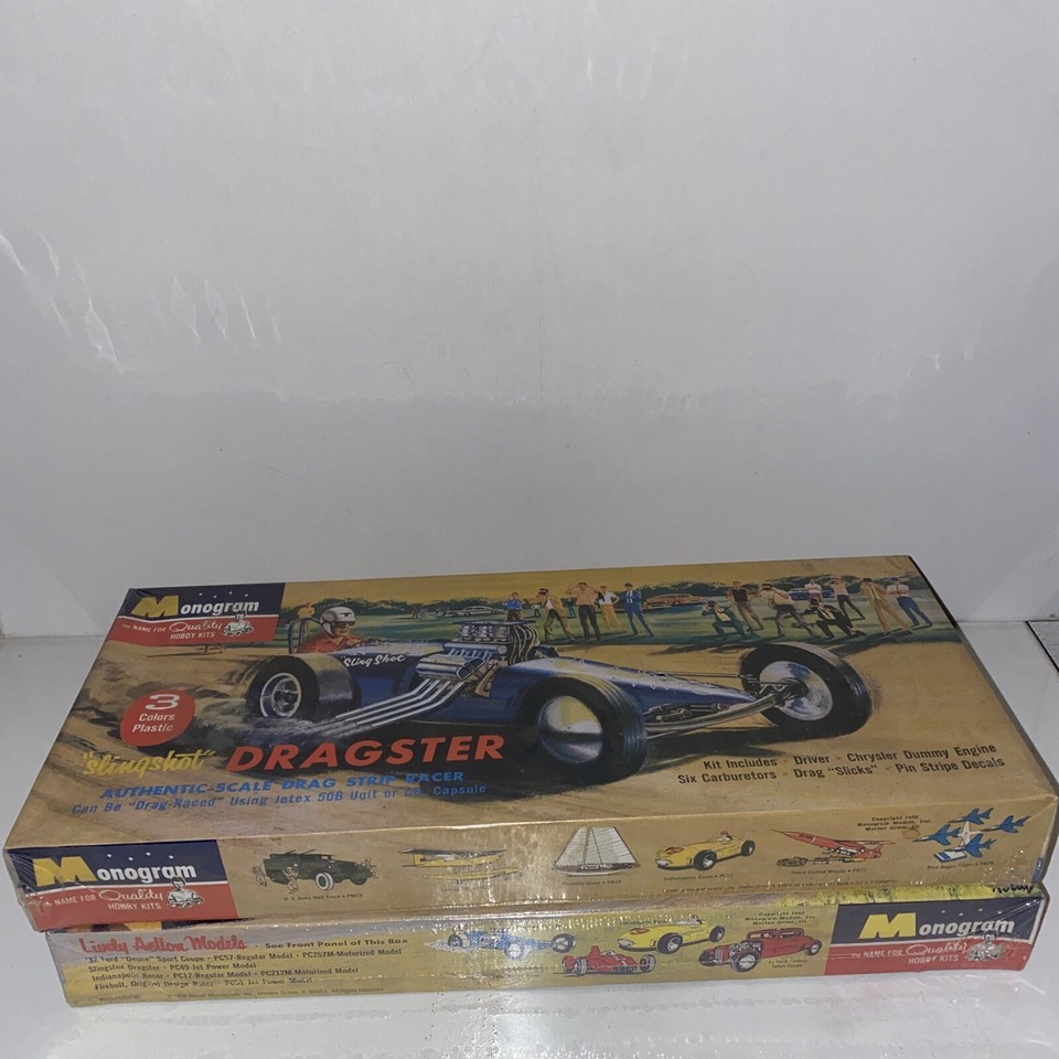 Monogram Long John Streamline Dragster And Slingshot Dragster Model Kit ...
