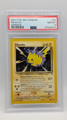 2001 Pokemon German Neo Genesis Pikachu 70/111 PSA 8 NM-MT! LOW POP! | eBay