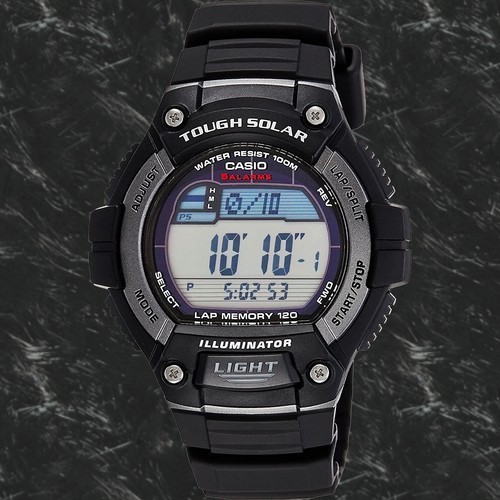 Casio WS-220-1AV Tough SOLAR Watch 120-Lap Memory Stopwatch Sports ...
