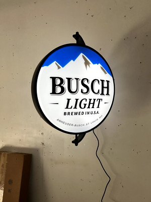 BUSCH LIGHT LED ROTATING PUB SIGN LIGHT MAN CAVE GARAGE DECOR DISPLAY ...