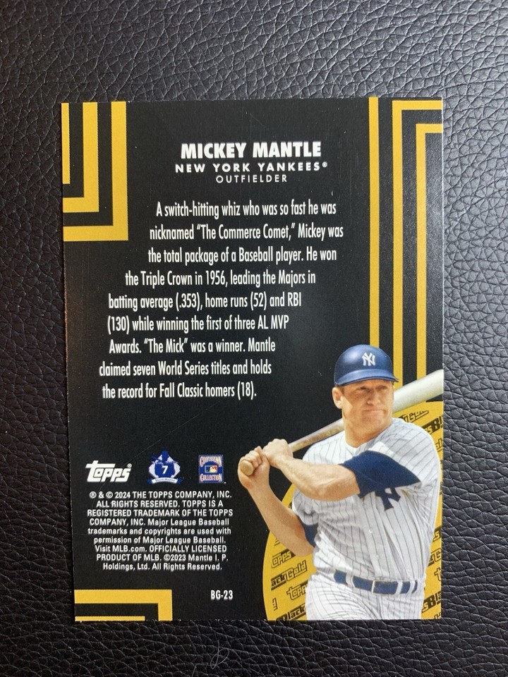 2024 Topps Update Series - Topps Black Gold Blue #BG-23 Mickey Mantle ...