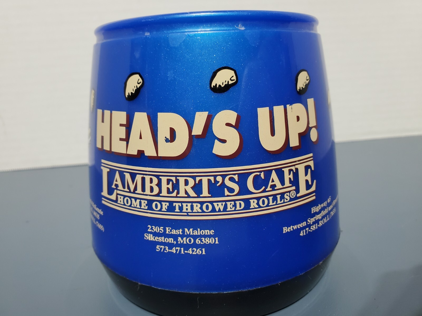 Lambert's Cafe Coffee Mug Cup Wide Base Home Of Throwed Rolls Thermo ...