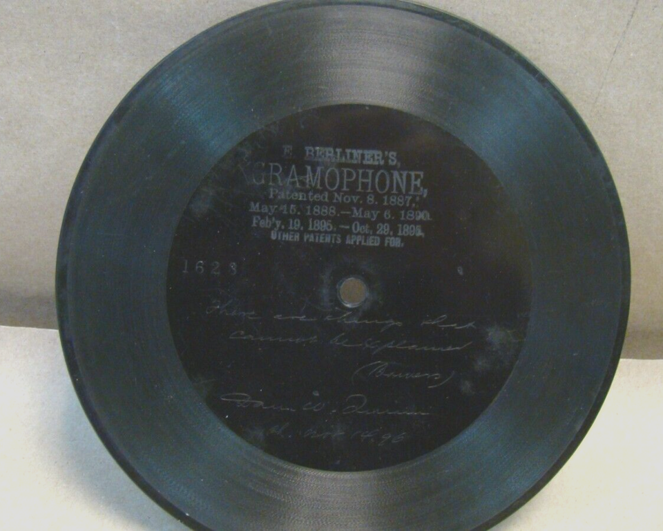 Berliner Disc Phonograph Record #1623 Dated 1896 | eBay