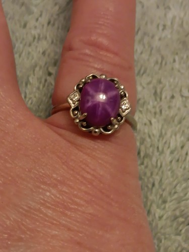 Rare Vintage Star Ruby Ring In Beautifully Filigreed 14kt White Gold ...