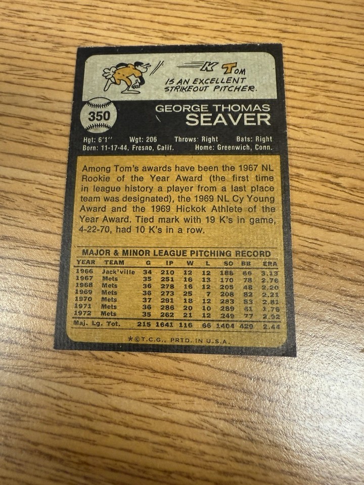 1973 Topps - Tom Seaver #350 | eBay