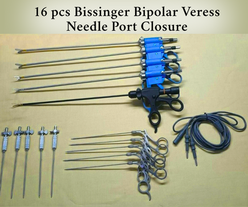 16 Pcs Bissinger Bipolar Set Veress Needle and Port Closure Instrument ...