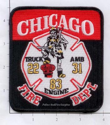 Illinois - Chicago Engine 83 Truck 22 Ambulance 31 IL Fire Dept Patch ...