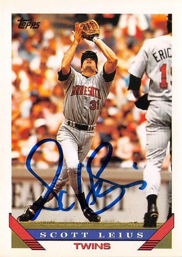 Scott Leius autographed baseball card (Minnesota Twins) 1993 Topps #146 ...