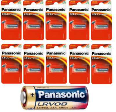 10 Batterie per Telecomando Cancello 12v panasonic A23 MN21 3LR50 ...