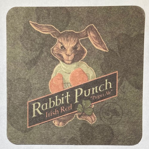RABBIT PUNCH IRISH RED 3.5 INCH SQUARE BEER COASTER BOXER SUNRISE ...