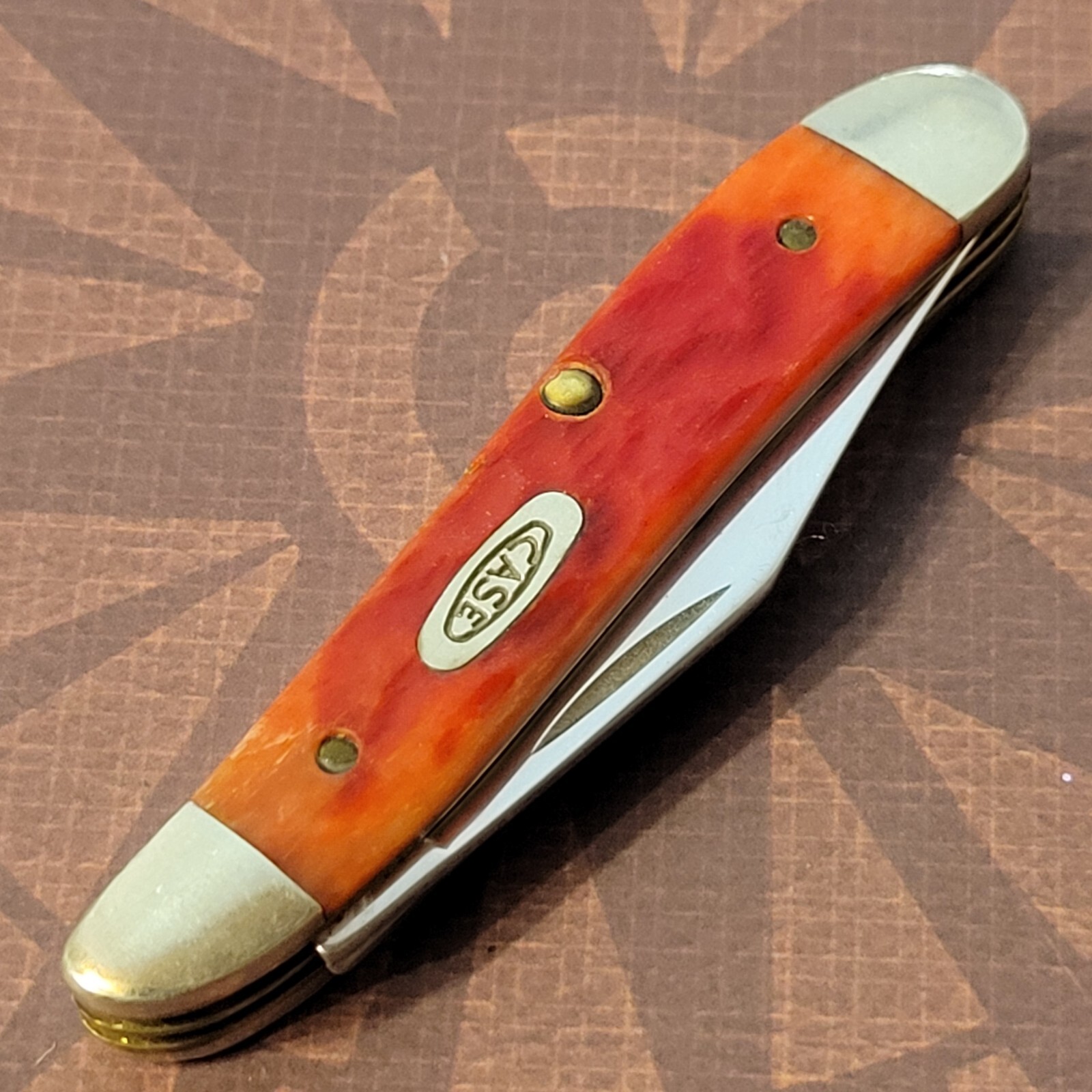 CASE XX Knife Made in USA CR 6220 SS Two Blade Peanut Red Jigged Bone ...