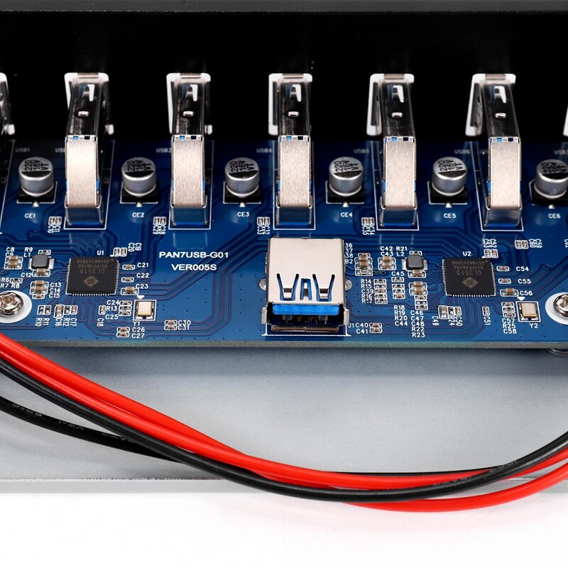 7 Port USB 3.0 Hub 5Gbs 5.25inch CD-ROM Drive Bay CD ROM Front Panel ...