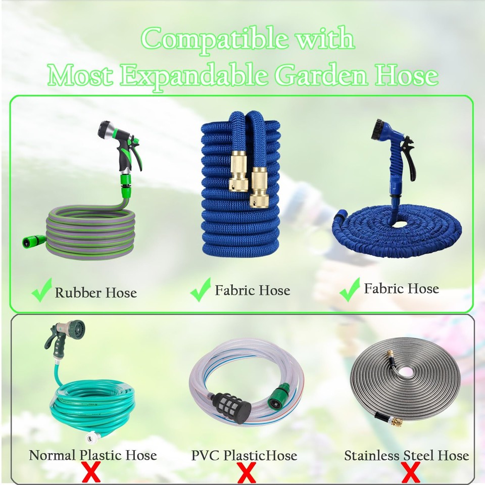 3 Sets Expandable Garden Hose Repair Kit Dual-Channel Hose Female Male ...