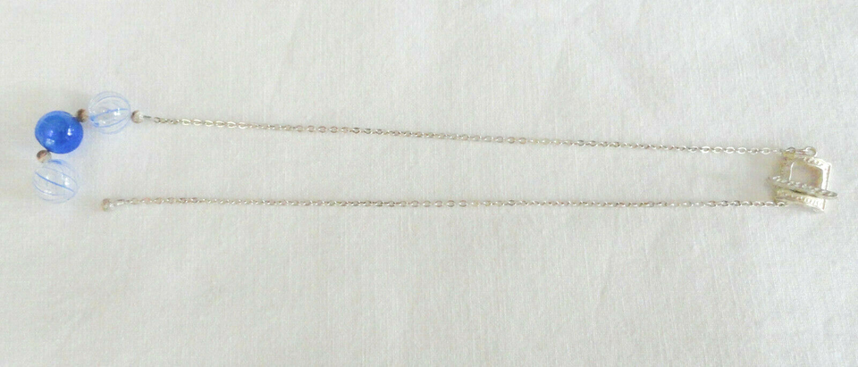 VTG Sterling Silver Bubble Glass Transparent Hollow 3 Bead Necklace ...
