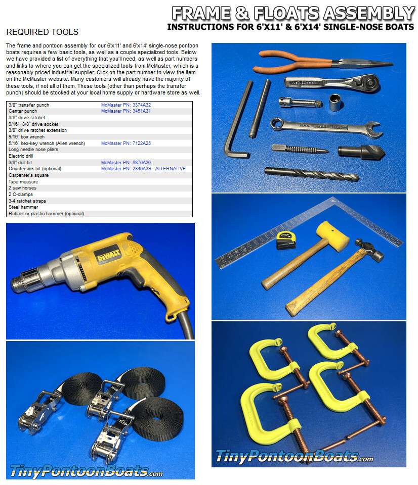 6x11 MINI PONTOON BOAT KIT - BOLT-TOGETHER SYSTEM - USA MADE WITH HDPE ...