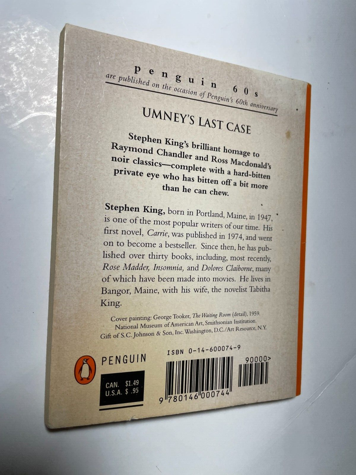 Stephen King, Umney’s Last Case 1995 Penguin Books small paperback ...