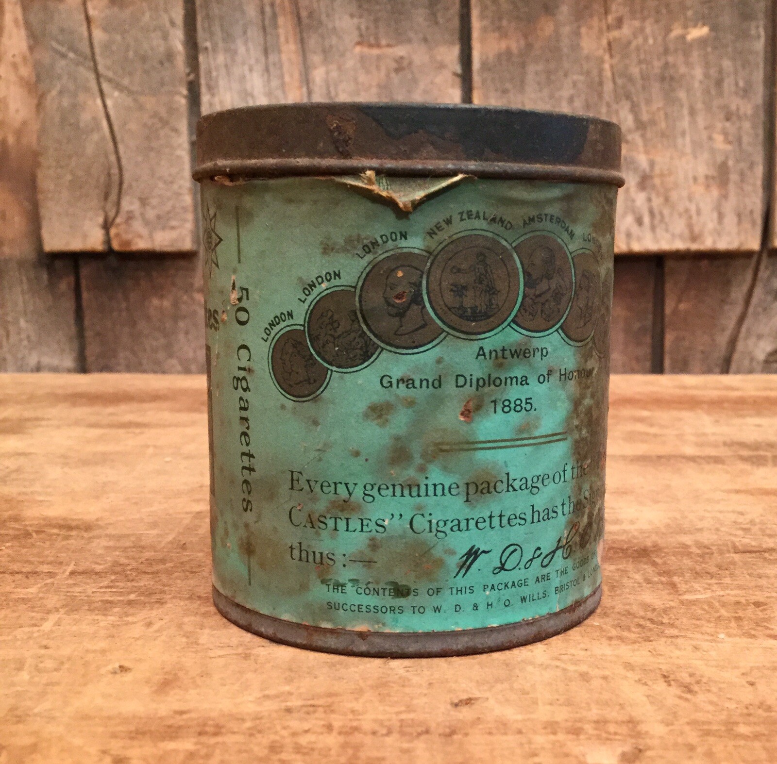 RARE Antique THREE CASTLES CIGARETTES’ Smoking Tobacco Tin W.D.& H.O ...