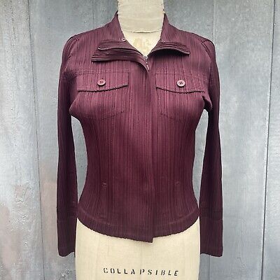 Vintage Issey Miyake Pleats Please Zip Front Blouse Top Vintage Issey Miyake Pleats Please Zip Front Blouse Top