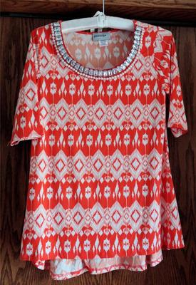 NEW - GLITTERSCAPE RHINESTONE & PEARLS EMBELLISHED 1/2 SLEEVES S, M, L ...