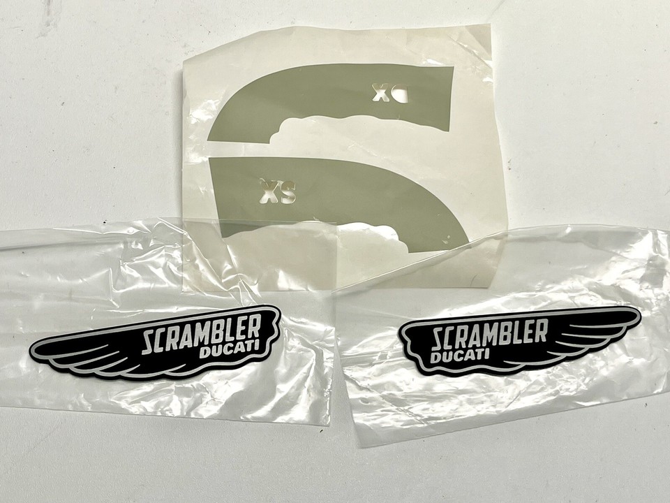 New Genuine Ducati Scrambler Classic Tank Decal Badge Set Logo ...