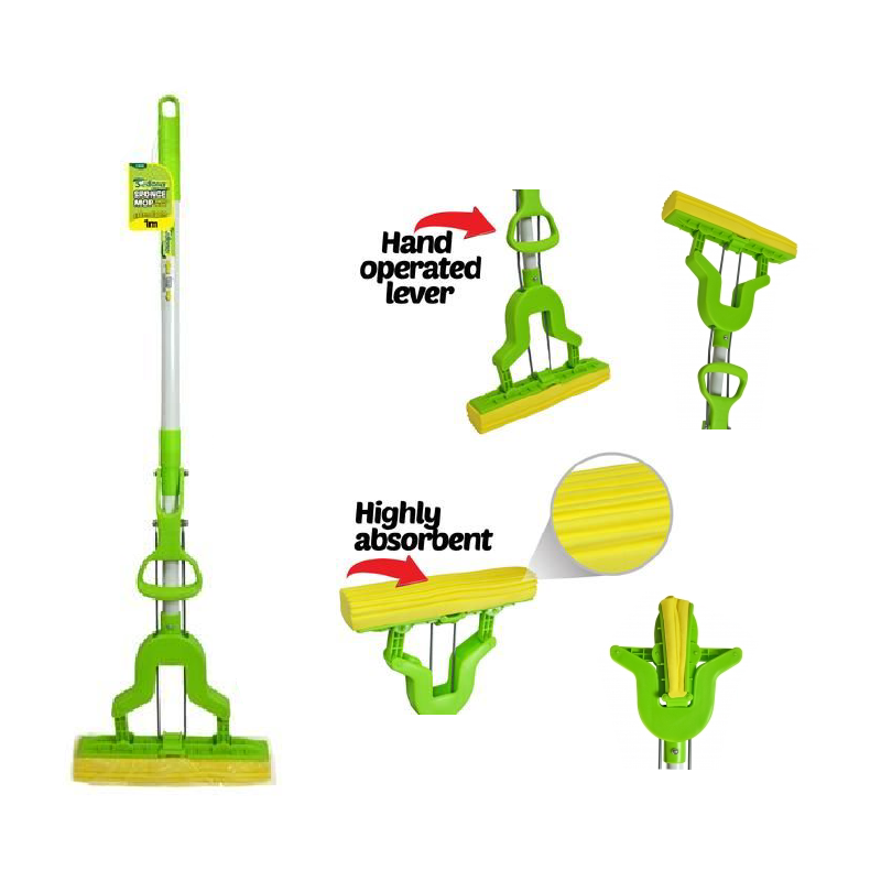 BOOM JOY Sponge Mop Super Squeeze Mop PVA Pads Hands Free Mop | eBay