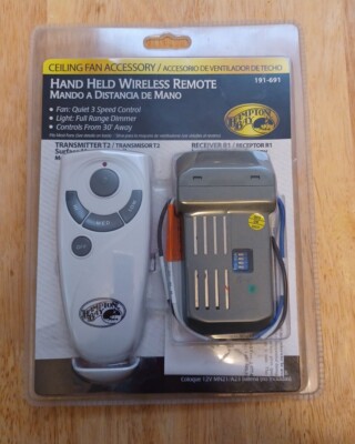 Hampton Bay Hand Held Wireless Remote 191-691 Transmitter T2 and ...