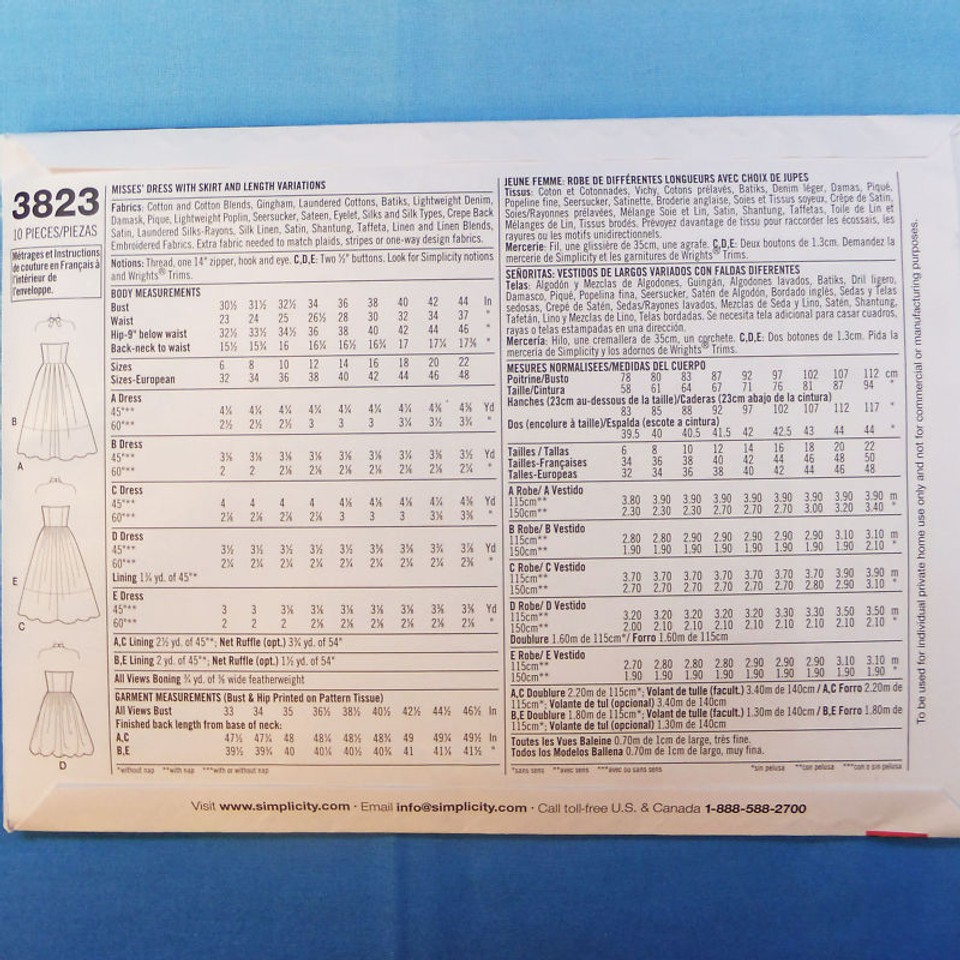 Simplicity 3823 Formal Evening Gown 6 Looks Sewing Pattern 6-14 Vintage ...