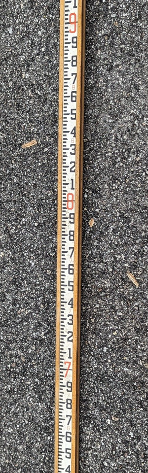Vintage Chicago Steel Tape Survey Rod Measuring Stick 15' Wood ...