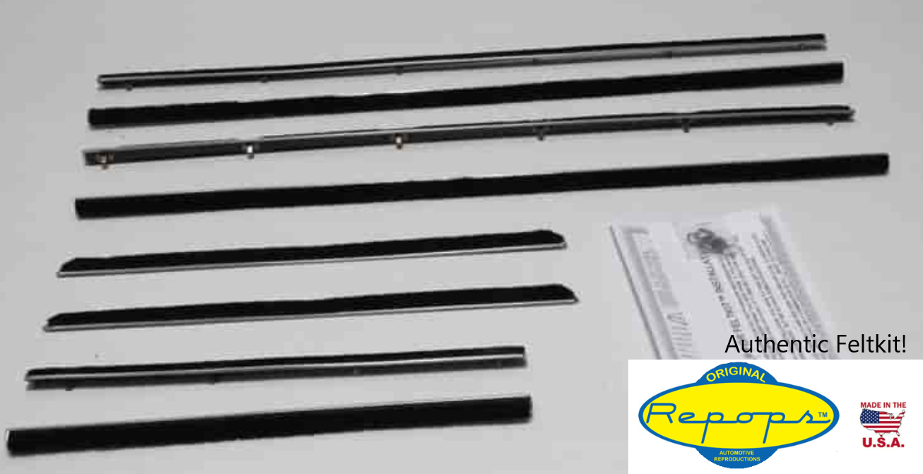 63 64 65 Falcon Comet Convertible Door Window Felt Fuzzies Rubber Seal ...