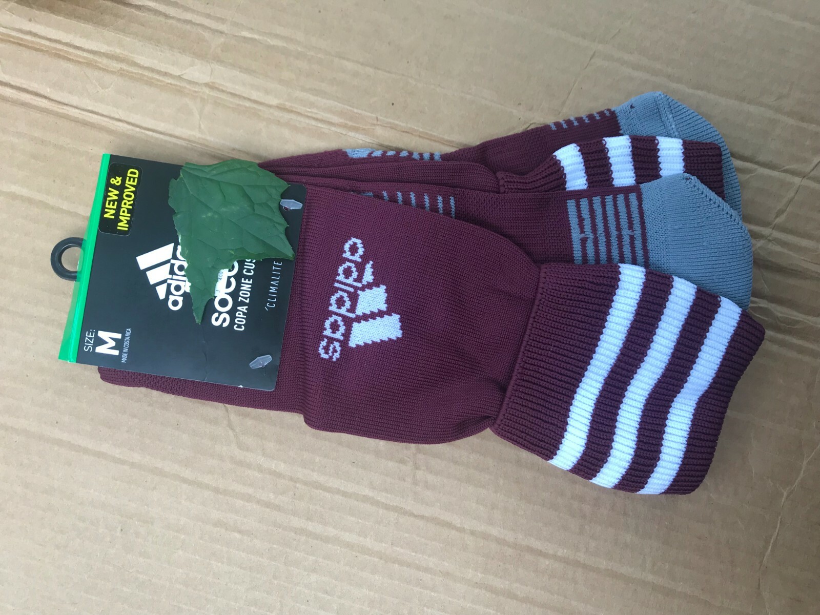 ADIDAS Copa Zone Cushion III OTC Soccer Socks SIZE M Maroon White GRAY ...