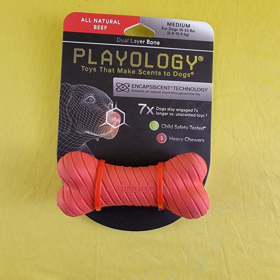 BUNDLE OF 3 Bone Toys Dog Puppy Heavy Chewers Medium Natural Beef ...