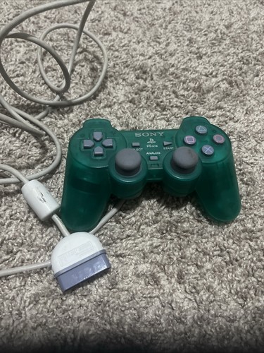 Playstation Green Dual Shock Controller +Ps2 8 Mb Card | eBay