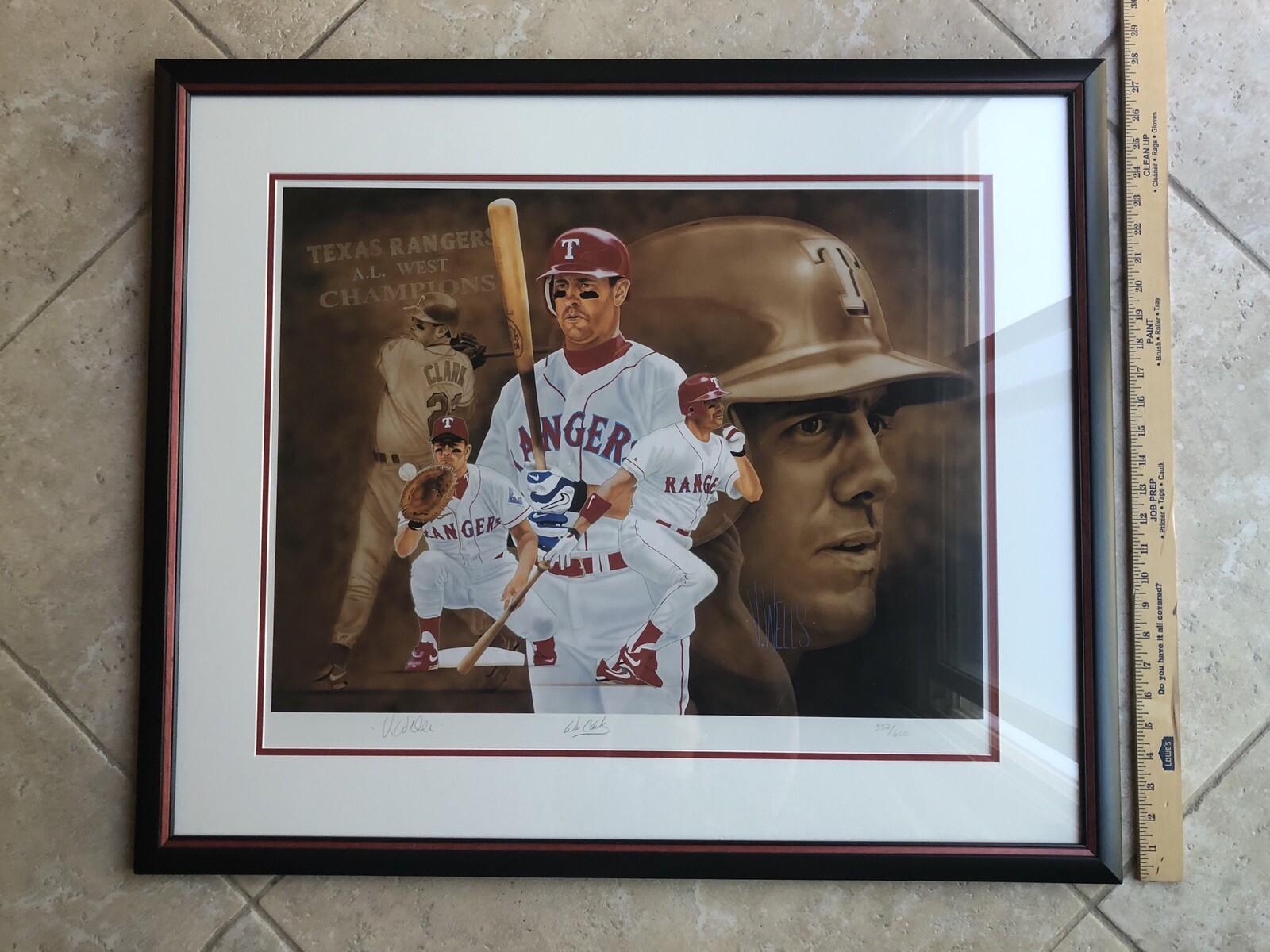 WILL CLARK & ARTIST V WELLS SIGNED AUTOGRAPHED FRAMED LIMITED EDITION ...