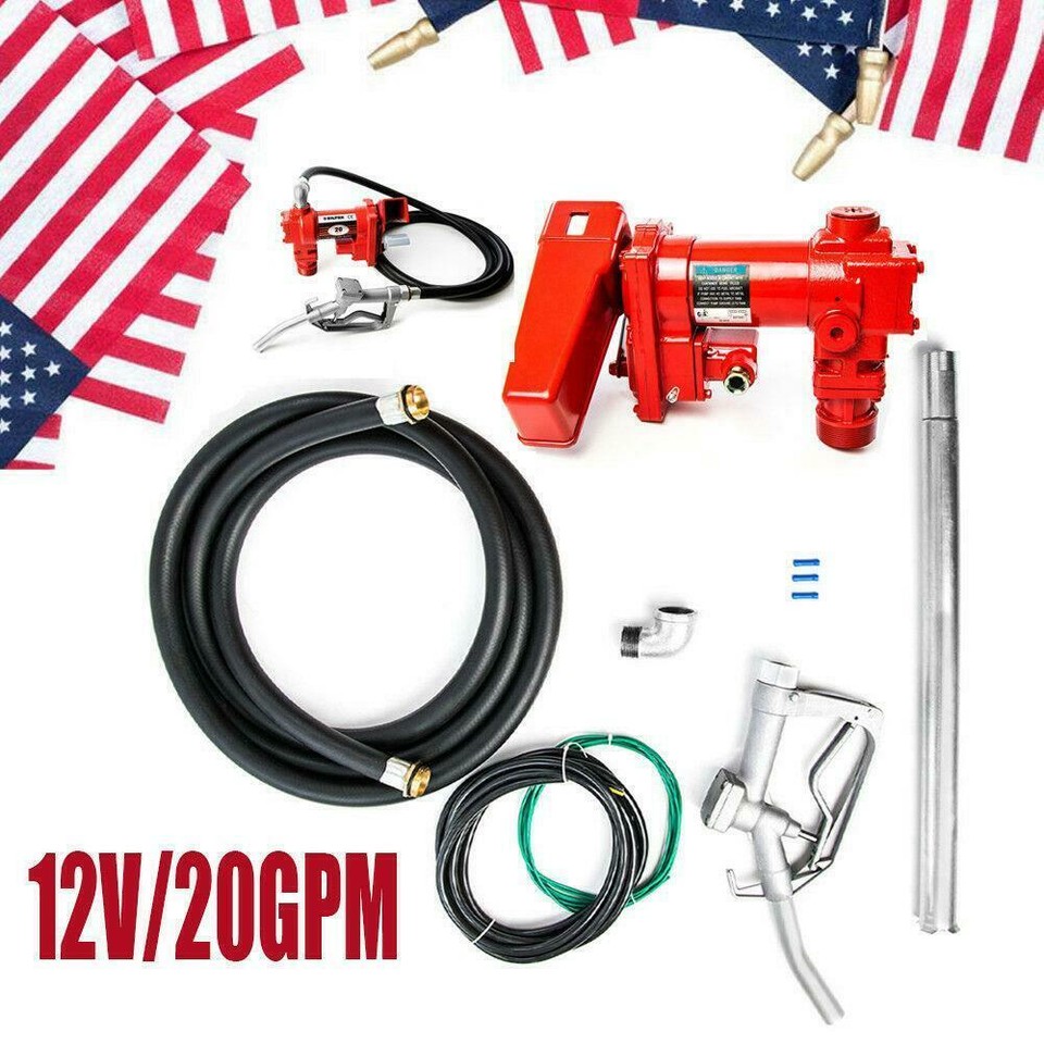 High Quality Fuel Transfer Pump 12 Volt 20 GPM Diesel Gas Gasoline ...
