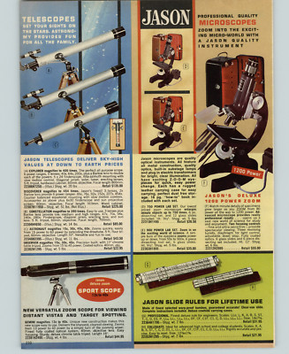 1967 PAPER AD Jason Telescopes Discoverer 454X Explorer 400X Binoculars ...