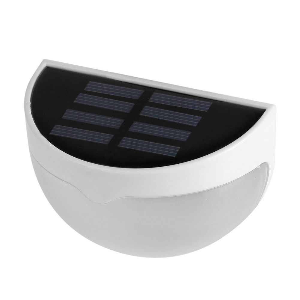 Solar Power Light Sensor Panel Lamp White Outdoor Wall Garden ...