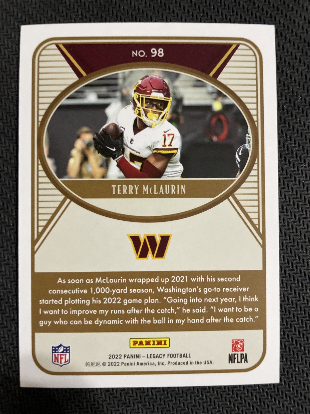 2022 Legacy Terry McLaurin Red Numbered 200/299 Card | eBay