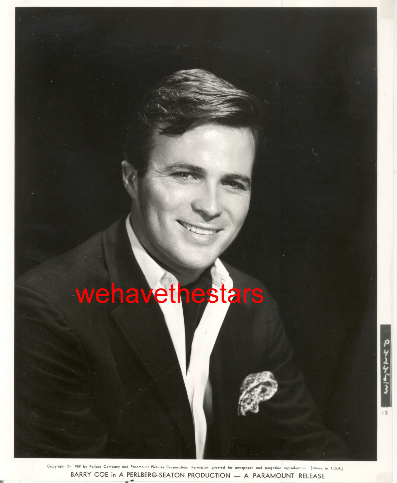 Vintage Barry Coe SEXY QUITE HANDSOME '59 Publicity Portrait | eBay