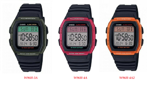 Casio Digital W96H Series Watches W96H-3A / W96H-4A / W96H-4A2 | eBay