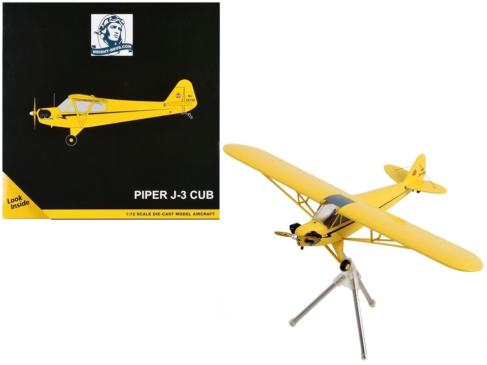 Piper J-3 Cub Light Aircraft "NC 38759" Yellow with Black Stripes ...