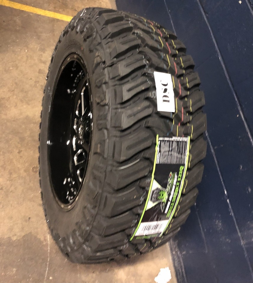 4 20x10 Fuel D581 Triton Black Wheels 35" MT Tires 8x180 Chevy ...